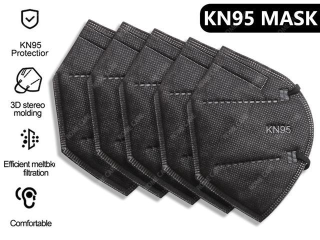 Black Non-Disposable Face Mask, 50 Pcs Per Pack, 5-ply Breathable ...