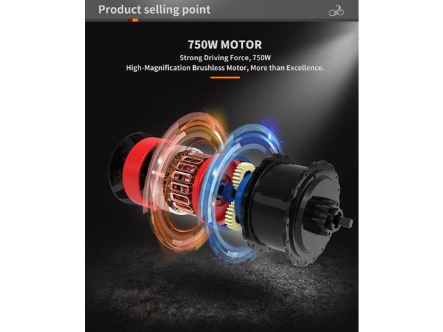 AOSTIRMOTOR A30 750W Electric Bike, 20" Fat Tire, 48V 13AH Removable Lithium Battery, Max Speed ...