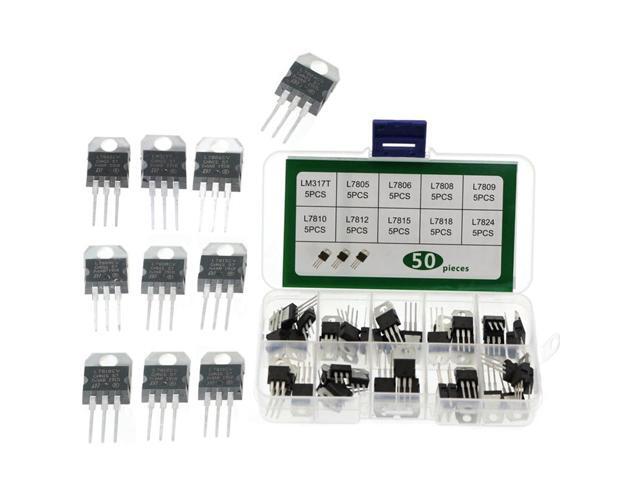 Transistor Assortment Kit 10Value 50PCS Voltage Regulator LM317T L7805 ...