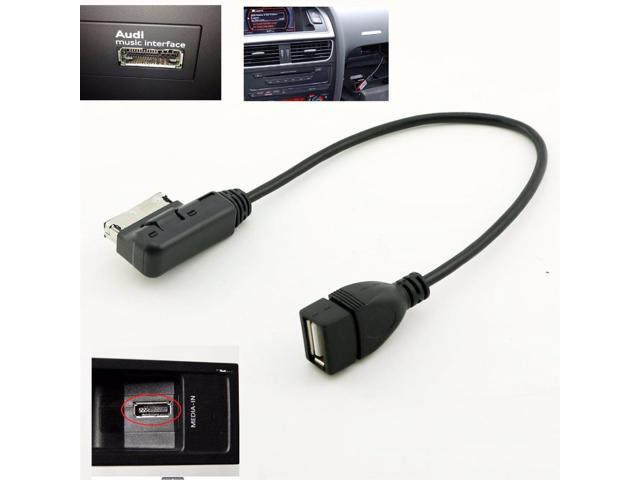 1pcs Media-In AMI MMI MDI AUX to USB Female Adapter Cable Interface ...
