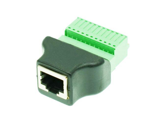 1pc RJ50 Female to 11 Pin Spring Terminal Adaptor Connector RJ50 ...