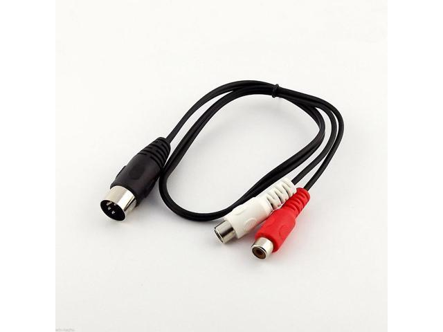 10pcs MIDI DIN 5 PIN Male Plug to Dual RCA Phono Female Jack Audio ...