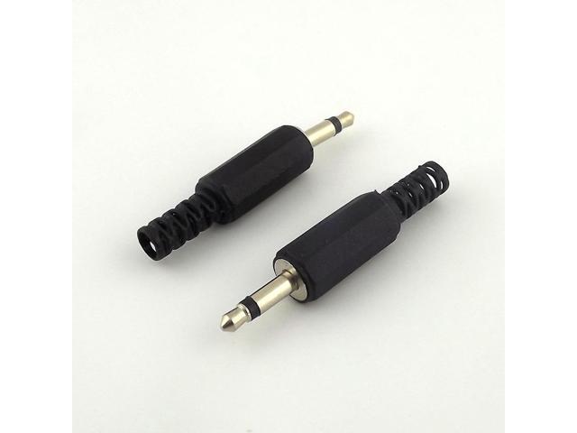 50pcs 3.5mm Mono Male Plug Audio Adapter Connector DIY Solder Plastic ...