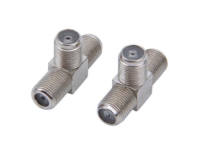 2 PCS 2-Way F-Type Combiner TV Coaxial Connectors RF Adapters Joiners ...