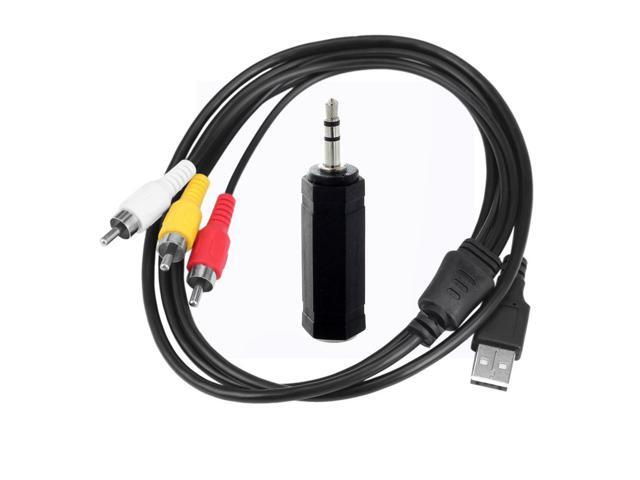3 RCA To USB Cable With 1/4 Inch Stereo Jack To 3.5Mm Stereo Adapter ...