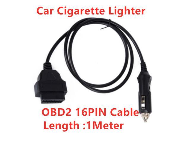 Car OBDII OBD2 Power Supply Cable 16Pin Female to Car Cigarette Lighter ...