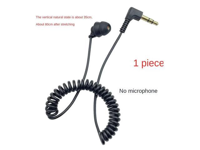For 3.5mm Spring Earphones Single Side Headphones Earbuds Wired Headset ...