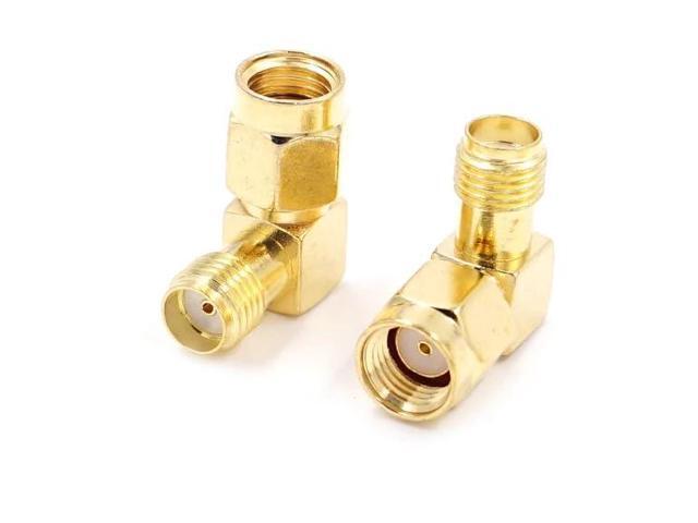 1PCS RP-SMA Male to SMA Female Right Angle Adapter RF Coax Coupling Nut ...