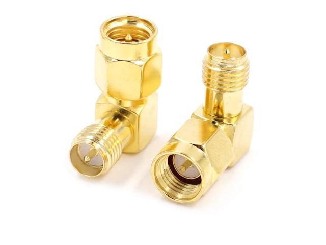 1PCS SMA Male to RP-SMA Female-Right Angle Adapter RF Coax Coupling Nut barrel Connector ...