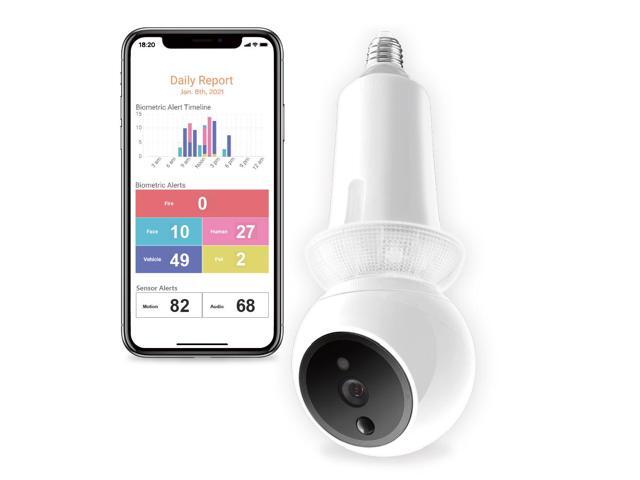 Zeus Indoor Lightbulb Security camera+1yr Subscription to 30-day ...