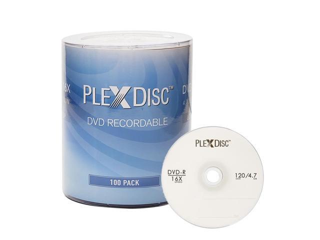 PlexDisc DVD-R 4.7GB 16x Branded Logo Recordable Media Disc - 100 Disc ...