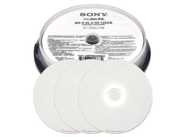 Sony 4X 128GB BD-R XL 3 Discs White Inkjet Printable Blu-ray BDXL Quad ...