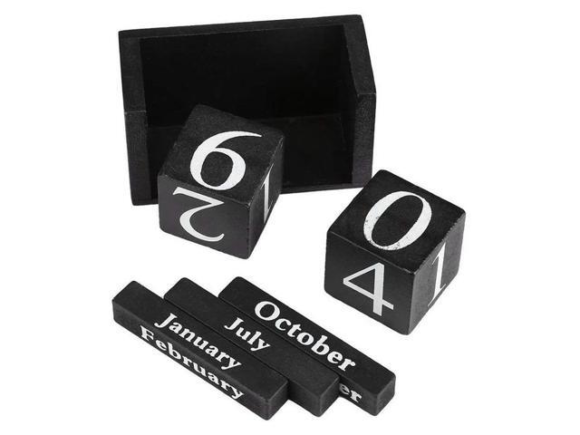 FOR Vintage Wood Perpetual Calendar Shabby Chic Blocks Desktop Calendar ...