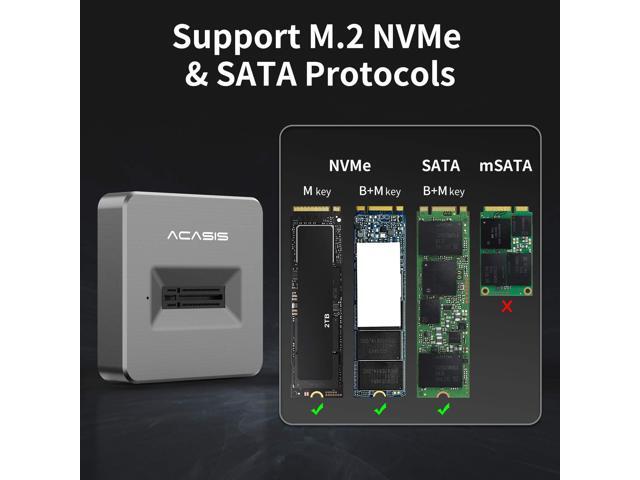 ACASIS 10Gbps High-Speed NVMe/SATA SSD Enclosure for M.2 SSD Compatible ...