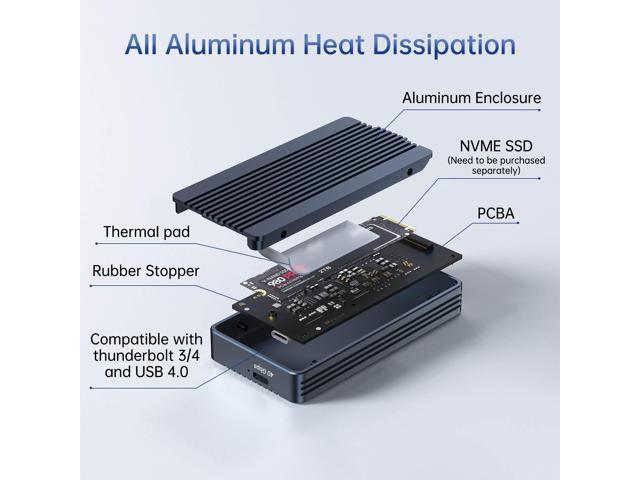Acasis Thunderbolt 3 NVME M.2 SSD Enclosure, Lightweight Aluminum, 8TB ...