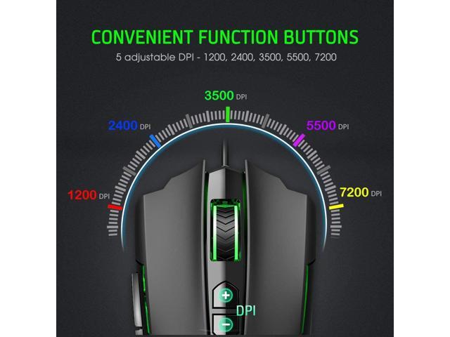 T7 Gaming Mouse Wired [7200 DPI] [Programmable] [Breathing Light ...