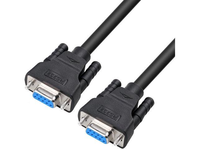 DTech DB9 RS232 Serial Cable Female to Female Null Modem Cord Cross TX ...