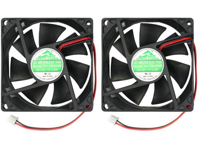 2-Pack 60mm by 60mm by 15mm 6015 12V DC 0.10A Ball Bearing Brushless Cooling Fan 2pin AV-F6015MB ...