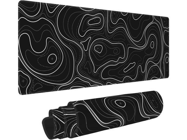 Large Gaming Mouse Pad Black Topographic Contour Mouse Pad Extended XL ...