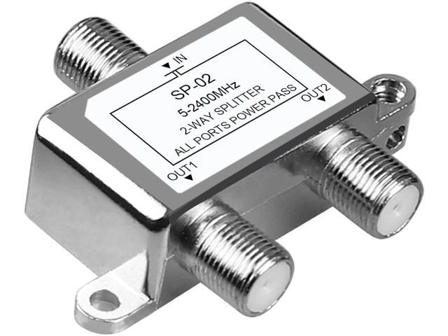 2 Way Coaxial Cable Splitter Coax Splitter 5-2400MHz RG6 Compatible ...
