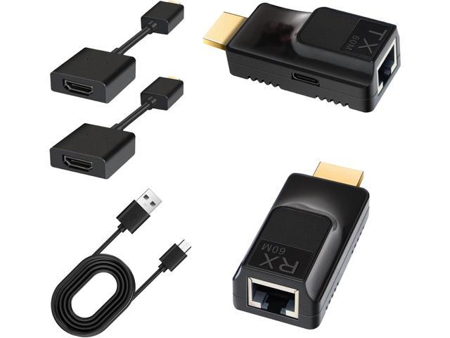 HDMI Extender Over Cat5e/Cat6 Ethernet Signal Transmission 60M/196ft ...