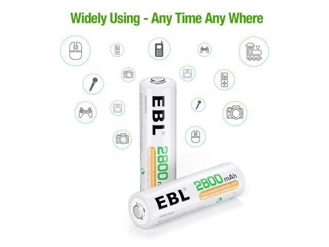 EBL 12 Pack AA Batteries 2800mAh High Capacity Precharged Ni-MH AA ... EBL 12 Pack AA Batteries 2800mAh High Capacity Precharged Ni-MH AA ...