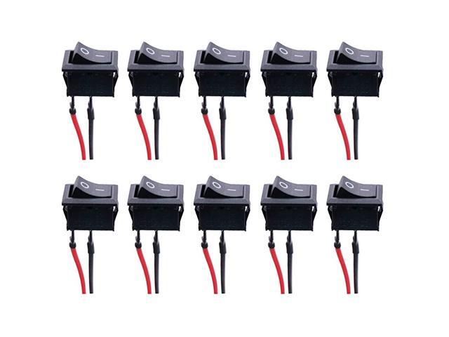 10Pcs Rocker Switch AC 6A/250V 10A/125V SPST 2 Pins 2 Position ON/Off ...
