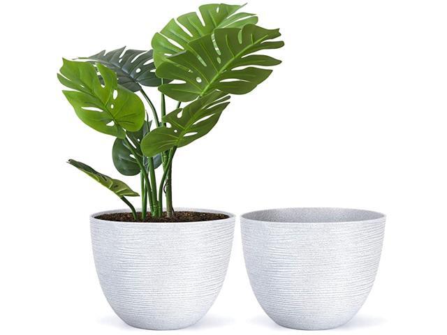 Large Flower Pots Round Garden Planters for Indoor or Outdoor Gardening ...