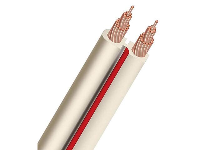 X2 Flat Series 14 Gauge Speaker Cable 100 ft White - Newegg.com