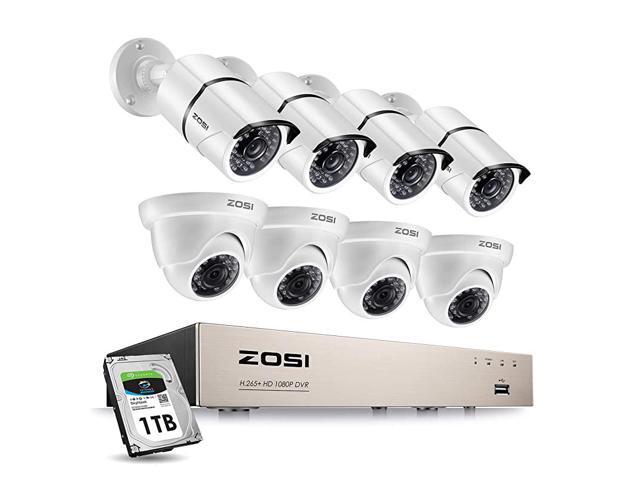 8CH 1080P Security Camera System with 1TB Hard Drive H265+ 8Channel ...
