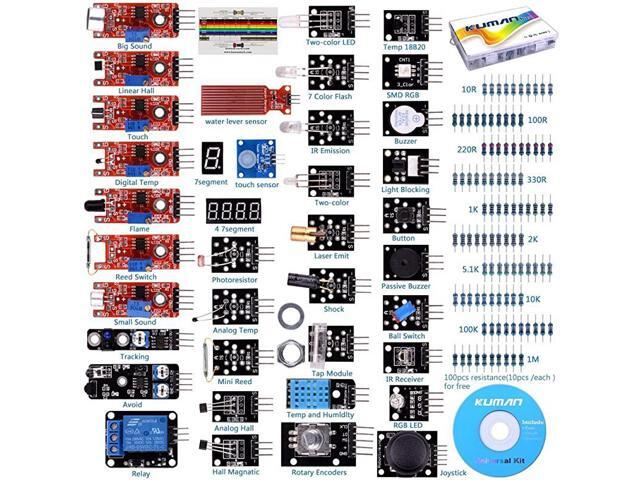 Compatible For Arduino Raspberry pi Sensor kit 37 in 1 Robot Projects ...