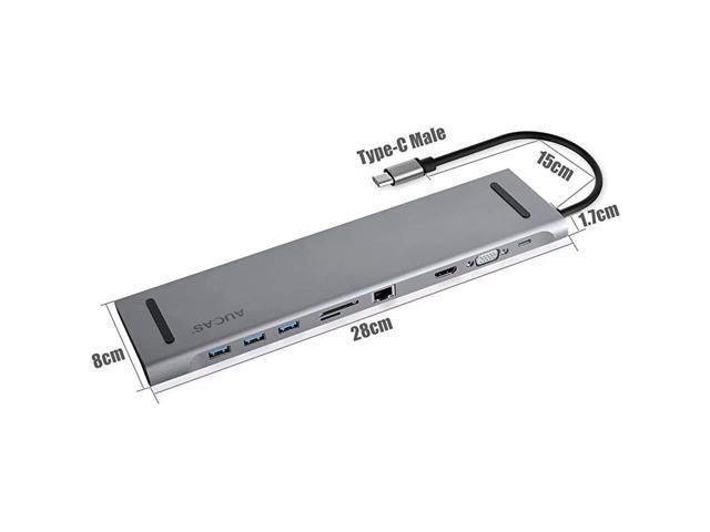 USB C Hub 11 in 1 Aluminum Type C Hub Adapterr with ethernet USBC PD 40 ...