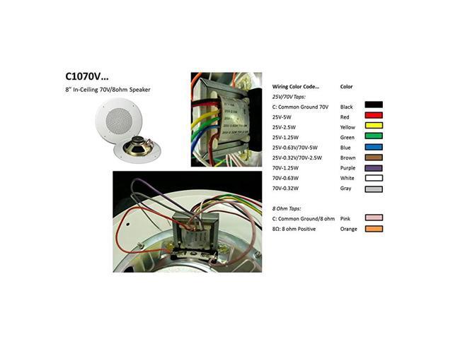 Ceiling speaker wire color codes