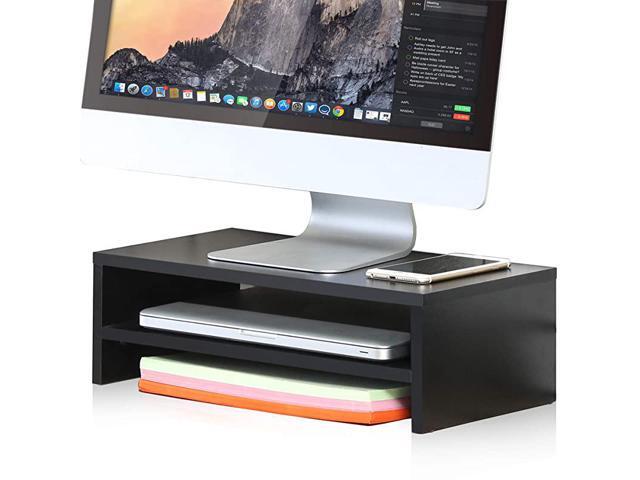 Computer Monitor Stand Clamp Desk TV Shelf Risers 167 inch 2 Tiers ...