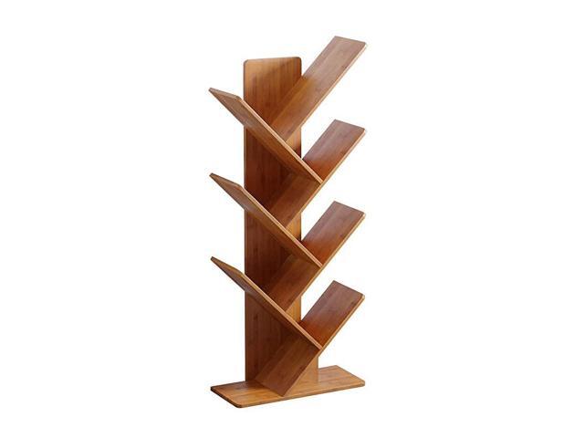 Tree Bookshelf Bamboo Wood Bookcase Book Rack Storage Rack Shelves in ...