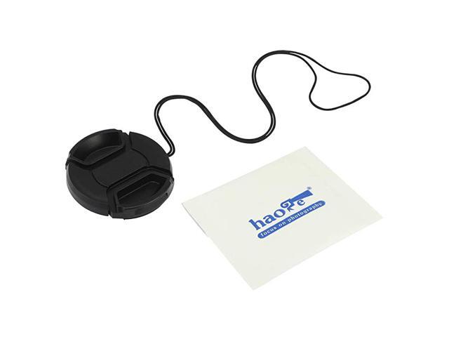 46mm Center Pinch Snap On Front Lens Cap Cover with Cap Keeper for Canon Nikon Sony Fujifilm ...