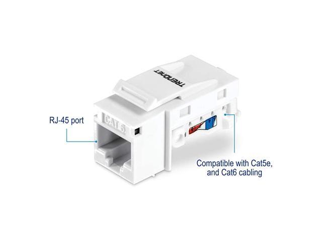 Cat6 Keystone Jack 25Pack Bundle TCK25C6 90° Angle Termination ...