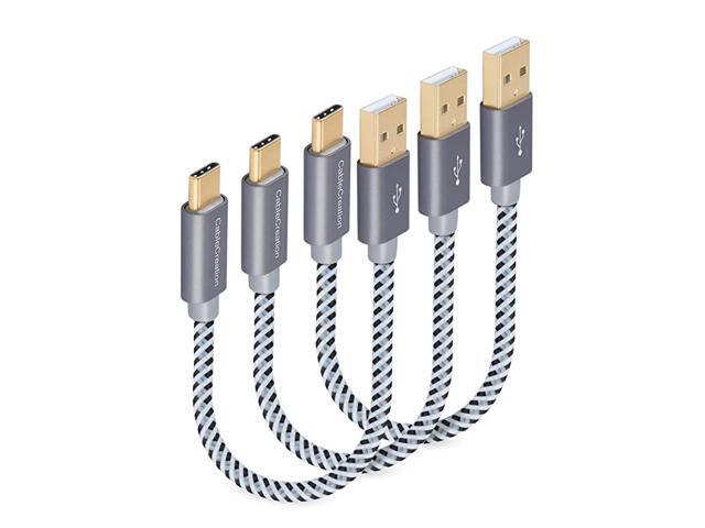 Short USB C Cable 3A Fast Charging, [3-Pack] 0.5ft 6 inch USB C to A ...