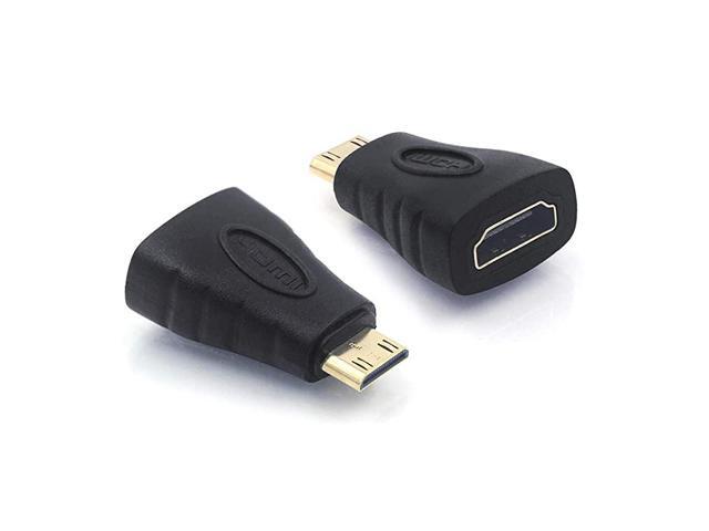 2Pack HDMI Mini Adapter Gold Plated Mini HDMI to HDMI Connector 4K ...