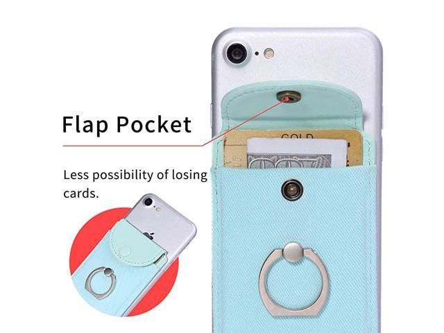 Ring and Cell Phone Stick on Wallet Card Holder Phone Pocket for iPhone ...