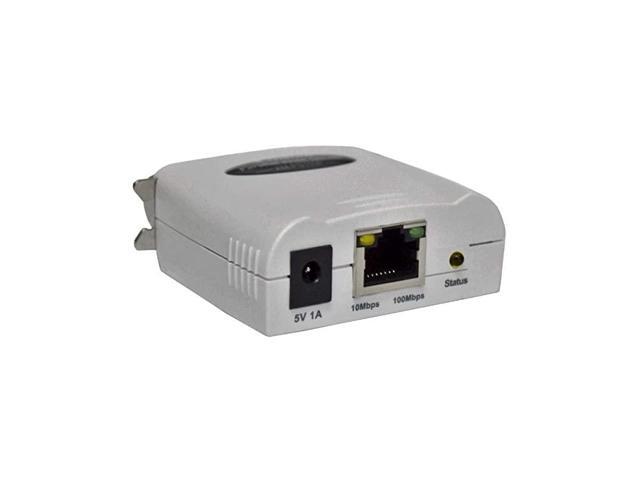 1-Port 10/100Mbps Fast Ethernet Parallel Print Server, Parallel Port ...