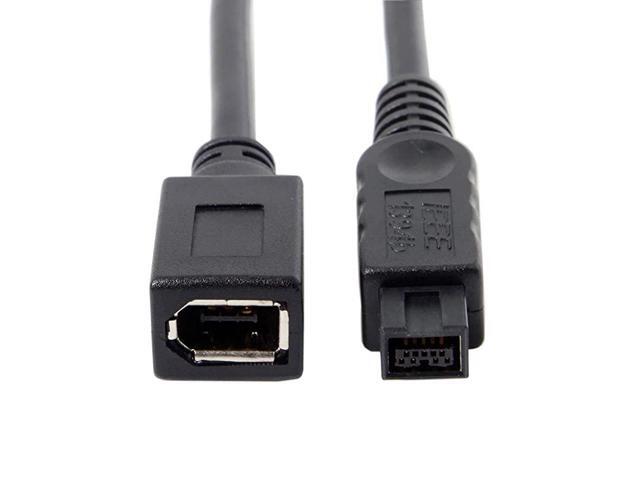 IEEE 1394 6Pin Female to 1394b 9Pin Male Firewire 400 to 800 Cable 20cm ...