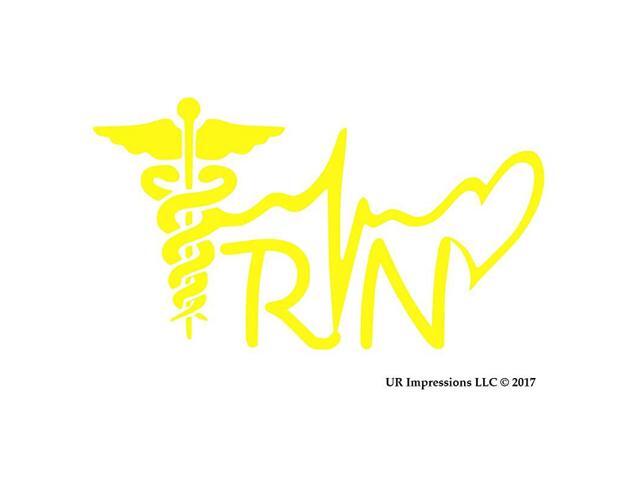Registered Nurse Vinyl Decal Sticker Multiple Colors and Sizes RN ...