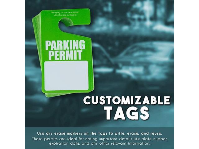 Permit Hang Tag 50Pack Passes Rear View Mirror Hang Tags for Employees ...