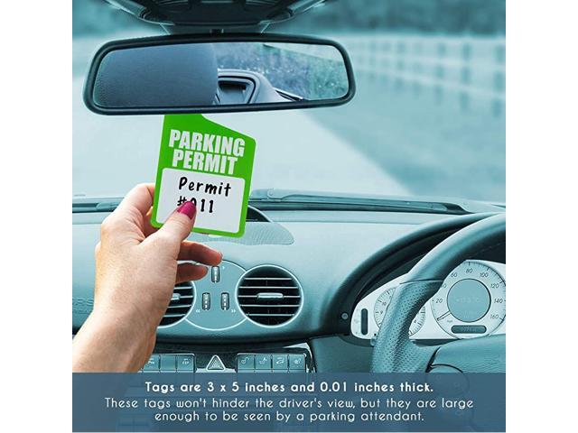 Permit Hang Tag 50Pack Passes Rear View Mirror Hang Tags for Employees ...