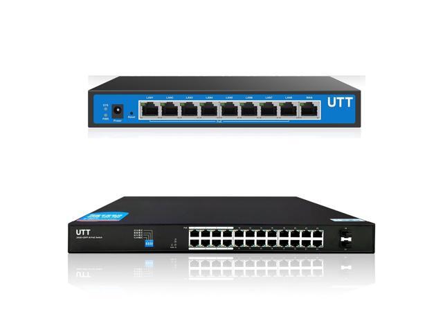 UTT ER840G 4 WAN Ports Gigabit VPN Router + 24 Ports Gigabit PoE Switch ...