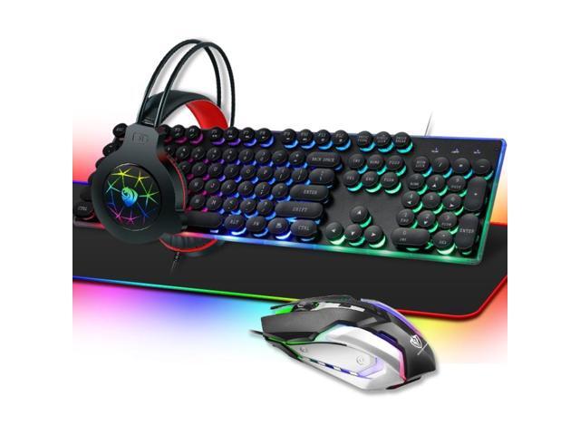 PANTSAN LD-145 4 in 1 Luminous Punk Gaming Keyboard + Mouse ...