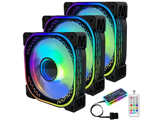 SUIUBUY 3 Pack RGB PC Cooling Fan Gamer Case Fan,RGB Fans for Computer ...