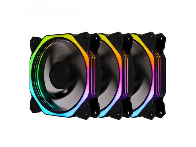 SUIUBUY 3 Pack 120mm RGB & PWM Game Case Fan RGB 12V Quiet LED ...