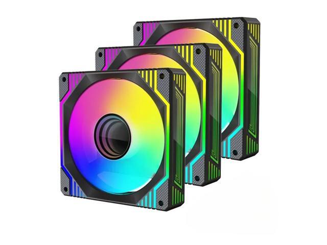 SUIUBUY 3 Pack 120mm ARGB & PWM Game Case Fan 12V Computer PC Case Fan ...